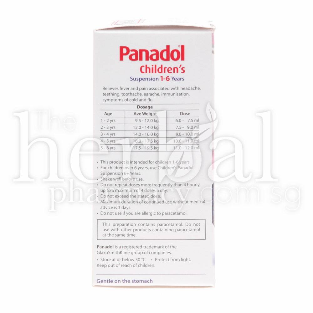 PANADOL CHILDREN SUSPENSION 1-6 60ml - Theherbalpharmacy
