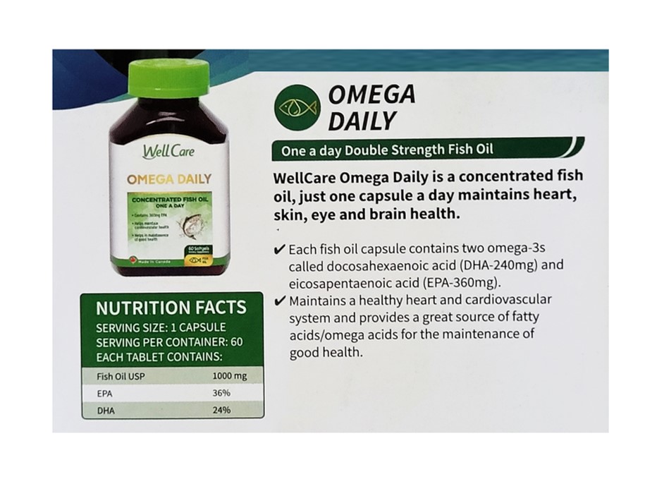 WellCare Omega Daily 60 Softgels - Theherbalpharmacy